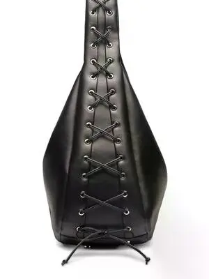 GANNI Xxl Leather Shoulder Bag - Black