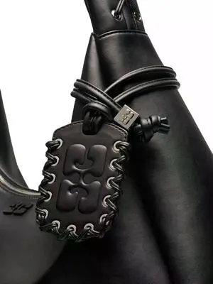 GANNI Xxl Leather Shoulder Bag - Black