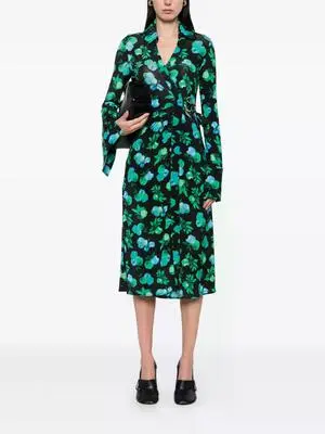 Coperni C-logo Print Wrap Dress - Black
