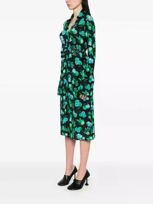Coperni C-logo Print Wrap Dress - Black
