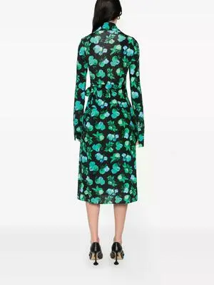 Coperni C-logo Print Wrap Dress - Black