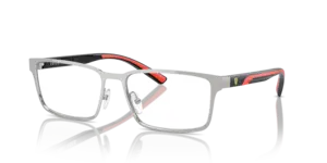SCUDERIA FERRARI Rectangle Eyeglasses - Plateado Cepillado