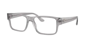 Versace Rectangle Eyeglasses Gris Traslúcido