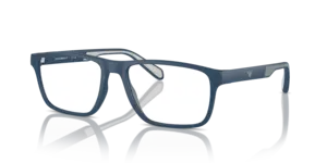 Emporio Armani Full Rim Rectangle Eyeglasses - Matte Blue