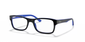 Ray-ban Ray-Ban Full Rim Rectangle Eyeglasses Noir Sur Bleu