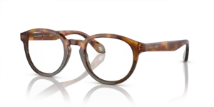 Giorgio Armani Eyeglasses Full Rim Round Frame - Rouge Havana,opaline Vert Olive