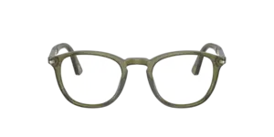 Persol Rectangle Eyeglasses - Olive Green Transparent