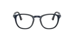 Persol Full Rim Rectangle Eyeglasses - Transparent Blue