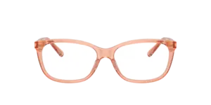 COACH Full Rim Pillow Eyeglasses - Transparent Saddle