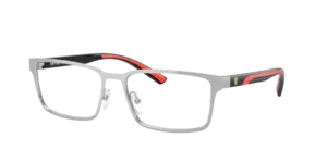 SCUDERIA FERRARI Rectangle Eyeglasses - Brushed Silver