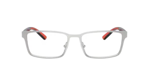 SCUDERIA FERRARI Scuderia Ferrari Rectangle Eyeglasses Brushed Silver