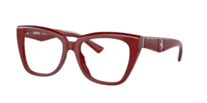 FERRARI Ferrari Square Eyeglasses Transparent Red