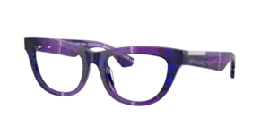 Burberry Rectangle Optical Glasses - Check Violet