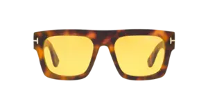 TOM FORD Full Rim Rectangle Sunglasses - Tortoise