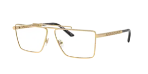 Versace Rectangle Optical Glasses Gold