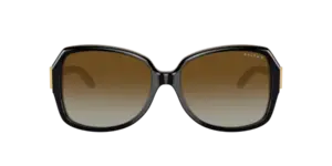 Ralph Lauren Square Frame Sunglasses - Shiny Black On Nude