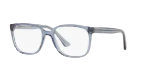 GLASSES.COM Full Rim Square Frame Eyeglasses Transparent Blue