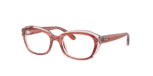 Ray-ban Optics Kids Eyeglasses - Striped Pink On Transparent Pink