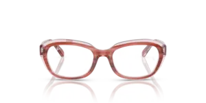 Ray-ban Optics Kids Eyeglasses - Striped Pink On Transparent Pink