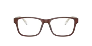 Emporio Armani Rectangle Eyeglasses - Shiny Opaline Brown