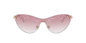 SWAROVSKI Irregular Sunglasses With Metal Frame - Pale Gold