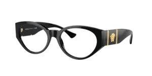 Versace Oval Eyeglasses - Noir