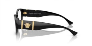 Versace Oval Eyeglasses - Noir
