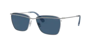 SWAROVSKI Rectangle Sunglasses Dark Silver