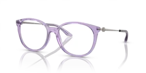 Armani Exchange Eyeglasses Full Rim Round Frame - Violeta Traslúcido Brillante