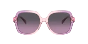 COACH Acetate Square Frame Sunglasses - Amethyst,pink Gradient