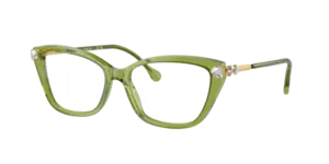 SWAROVSKI Acetate Cat Eye Eyeglasses Transparent Green