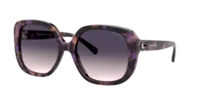 COACH Square Frame Sunglasses Écaille De Tortue Pourpre