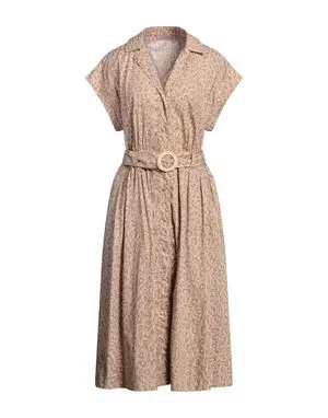 TWINSET Printed Cotton Midi Shirt Dress With Belt