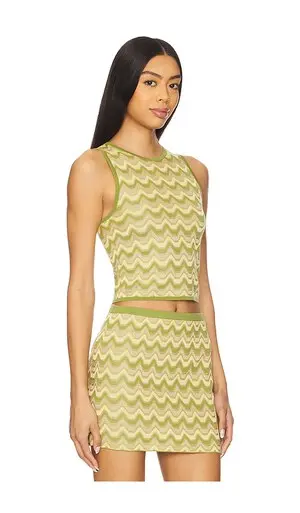 Devon Windsor Lata Knit Top - Pistachio Stripe