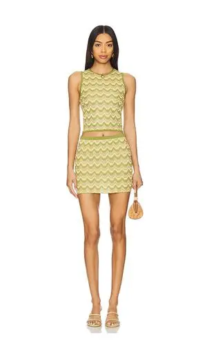 Devon Windsor Lata Knit Top - Pistachio Stripe