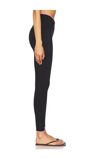 Strut This The Rae Ankle Legging In Black - Black & Primrose