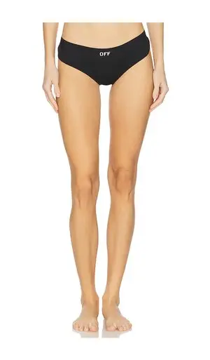 Off-White Off Rib Brazilian Panties In Black