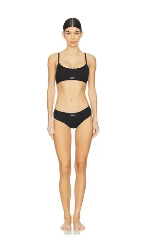 Off-White Off Rib Brazilian Panties In Black