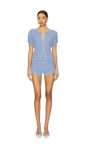 Central Park West Seed Stitch Short Sleeve Cardigan