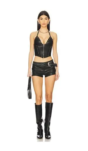Superdown Melisa Faux Leather Top