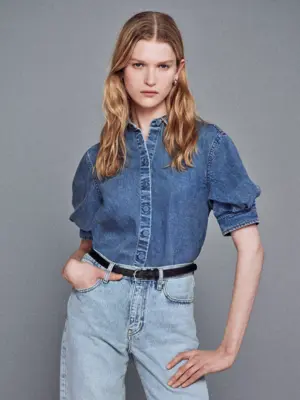 FRAME The Billow Sleeve Shirt In Subtle