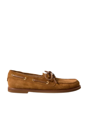 GIANVITO ROSSI Vandée Suede Boat Shoes - Brown