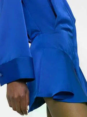 Attico Ruffled Satin Shirt Dress