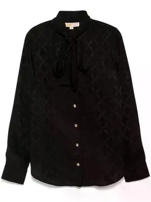Michael Kors Empire Diamond-jacquard Tie-neck Blouse
