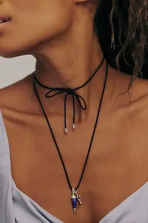 Pamela Love Silk Charm Necklace - Black Cord/charms