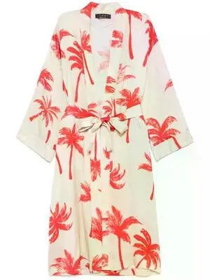 KAOS Palm Trees Printed Coat - Neutrals