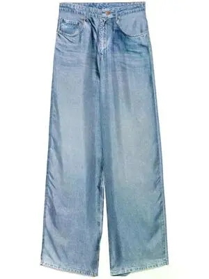 PIERRE-LOUIS MASCIA Wide-leg Silk Trousers - Blue