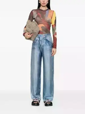 PIERRE-LOUIS MASCIA Wide-leg Silk Trousers - Blue
