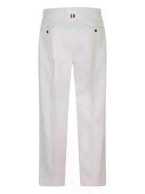 Thom Browne Cotton Straight-leg Trousers - White