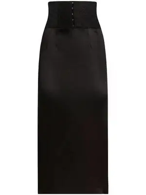 Dolce & Gabbana Lace-appliqué Midi Skirt - Black